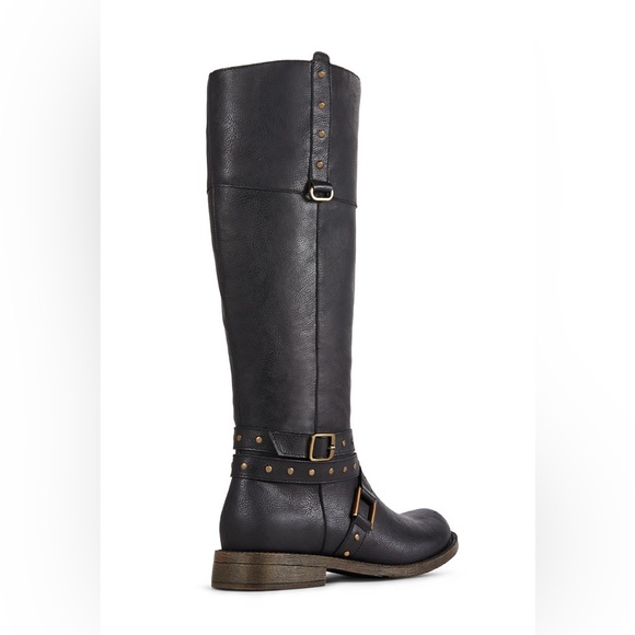 JustFab | Shoes | Justfab New In Box Arvilla Classic Black Riding Boots ...
